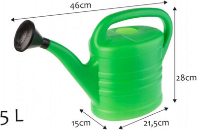 5L Watering Can, Green Lightweight Plastic Watering Can Black ...