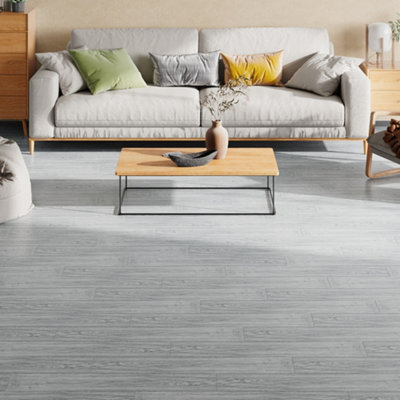 5m²,36 PCS Self Adhesive Wood Grain Effect PVC Flooring Planks for Home ...