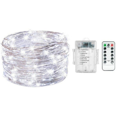 5m 50led Battery Cooper Wire Light String Fairy Lights Xmas Party Remote