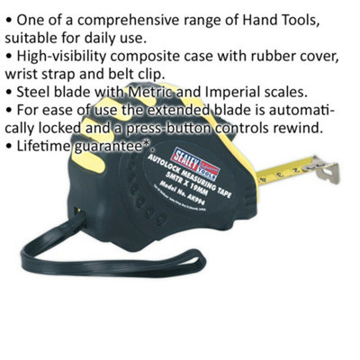 5m Autolock Tape Measure with Composite Case and Belt Clip - Durable ...