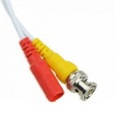 5m BNC Premium CCTV White Copper Cable & DC Power Video Lead for ...