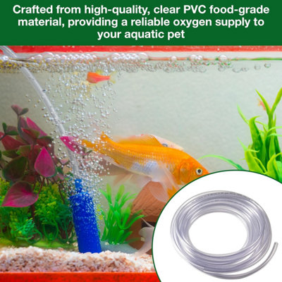 5M Clear Aquarium Airline PVC Food Grade Tube- 4/6MM Oxygen Tubing for ...