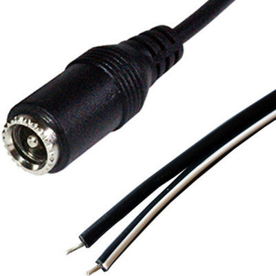 5M DC Power Cable Lead 5.5mm x 2.1mm Female Socket to Bare Ends CCTV ...