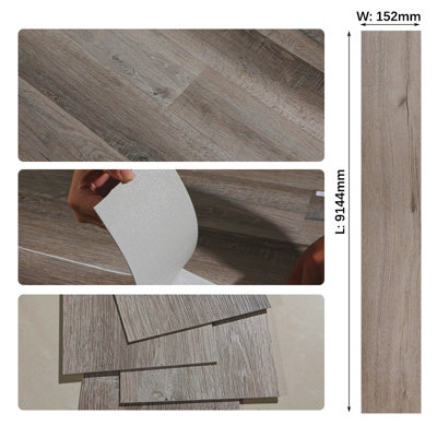 5m² Floor Planks Tiles Self Adhesive Wooden Effect PVC Flooring Stone ...