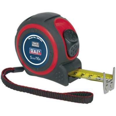 5m Heavy Duty Tape Measure with Rubberised ABS Body and Double Edged ...