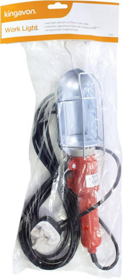 5M MAINS WORK LIGHT LOFT CAR INSPECTION LAMP GARAGE 5 METRE CABLE WITH HOOK