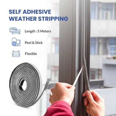 5m Self Adhesive Draft Excluder Weatherstrip For Doors And Windows