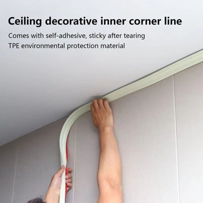 5M Self-Adhesive Wall Inner Corner Trim Molding Line Ceiling Edge Caulk ...
