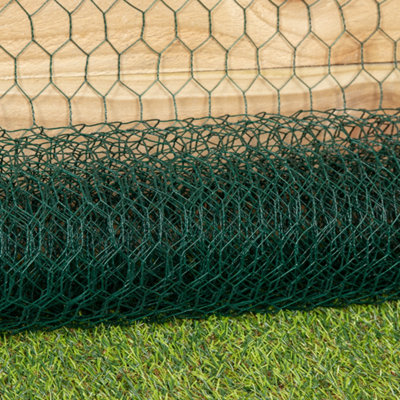 5m x 0.6m x 25mm Green PVC Coated Galvanised Chicken Garden Wire ...