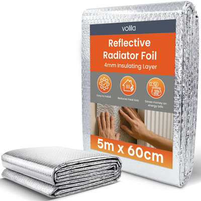 5m x 60cm Radiator Foil Insulation - Radiator Reflector Panels with ...