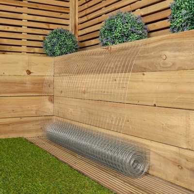 5m x 90cm x 25mm Wire Mesh Garden Galvanised Netting