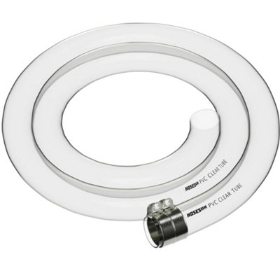 5mm 5 Metre PVC Clear Plastic Flexible Hose Pipe With FREE Stainless ...