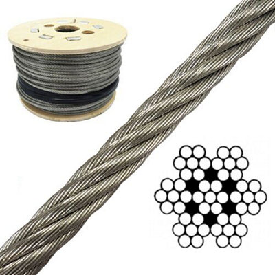 5mm 7x7 Galvanised Steel Wire Rope Cable- 100 Metre Reel