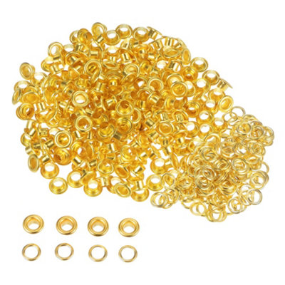 5mm Eyelets with Washers, Gold - 100pcs