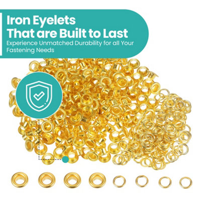 5mm Eyelets with Washers, Gold - 100pcs