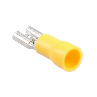 5mm Female Yellow Electrical Cable Wire Spade Terminals Crimp Connector ...