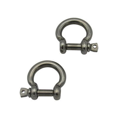 5MM Stainless Steel Bow Shackles with Screw Collar Pins X2