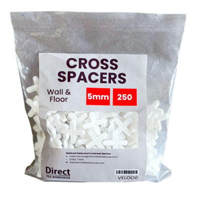 5mm Wall & Floor Tile Spacers 250 Pack - White Tile Installation Tools