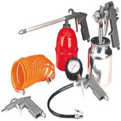 5PC Air Compressor Kit Spray Gun Tools Compressed Accessories | DIY at B&Q