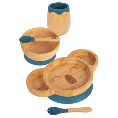 5pc Bamboo Koala Baby Weaning Set - Navy Blue | DIY at B&Q