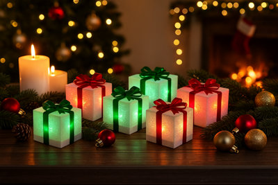 5pc Colour Changing LED Presents Decorations | DIY at B&Q