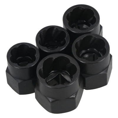 5pc Damaged Bolt Nut Remover Extractor Twist Sockets 14mm - 19mm 3/8" Drive