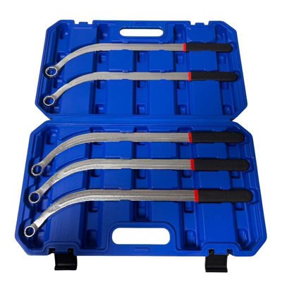 5PC Damper Pulley Puller & Holder Wrench Set Engine Tool Kit Quality 12PT
