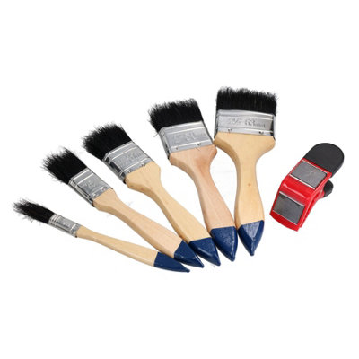5pc Decorating Decorators Paint Brush with Magnetic Paint Brush Holder ...