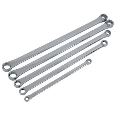 5pc Extra Long Chrome Vanadium Ring Spanner Set Neilsen CT1119