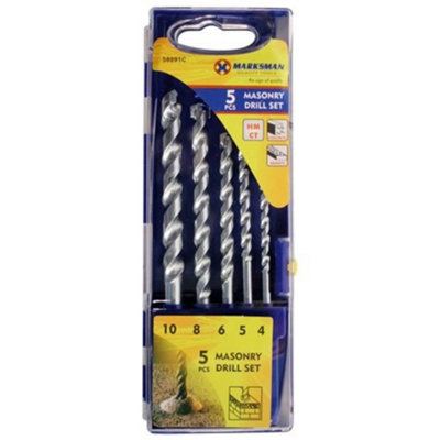 5pc Masonry Drill Bit Set Concrete Stone Power Kit Sds Sizes 4mm 5mm ...