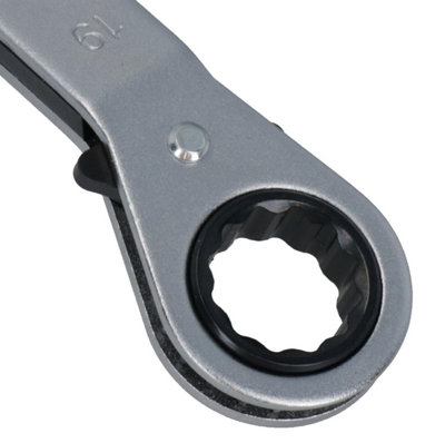 5pc Offset Metric Ratchet Ring Spanners Wrench Cranked Reversible 6 ...