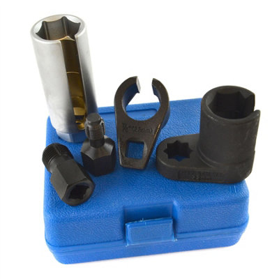 5pc Oxygen Sensor Thread Chaser Vacuum Socket Lambda Spark Plug Slot