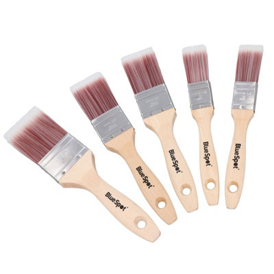 5pc Synthetic Paint Brush Painting + Decorating Brushes Wooden Handle 1 ...