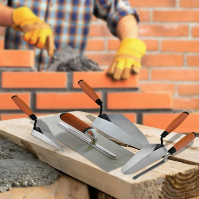 5pc Tradesman Trowel Set Brick Jointer Hand Brick Plastering Builders 5 ...