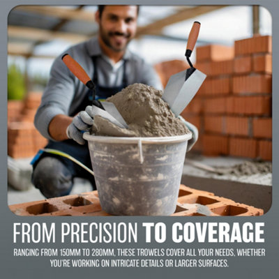 5pc Tradesman Trowel Set Brick Jointer Hand Brick Plastering Builders 5 ...