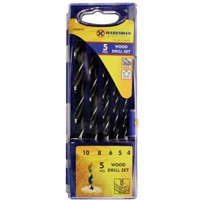 5Pc Wood Drill Bit Set Hex Shank Auger 4Mm 5Mm 6Mm 8Mm 10Mm Sds In ...