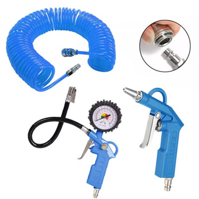 5PCS Air Compressor Accessory Kit Euro Fit, Ext Hose, Tyre, Paint, Oil ...