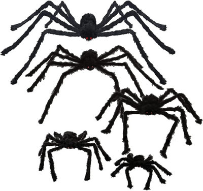 5PCS Big Halloween Giant Large Big Spiders Decoration Set for Halloween ...