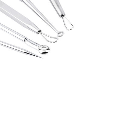 5pcs Blackhead Remover Pimple Extractor Tweezer Set