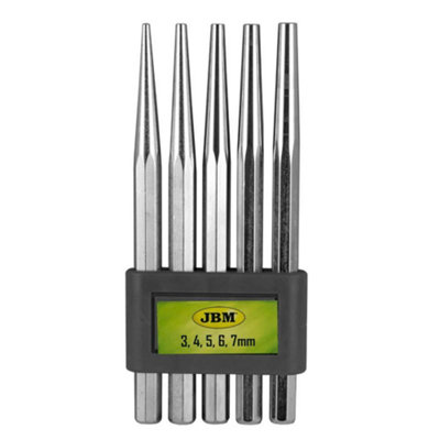 5Pcs Centre Taper Punch Set Metal Wood Plastic 3 4 5 6 7mm Diameter ...