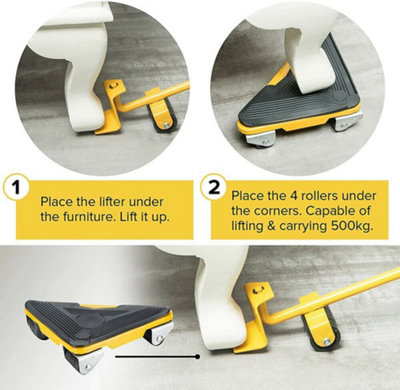 5Pcs Heavy Furniture Shifter Lifter Moving Tool Set - Yellow
