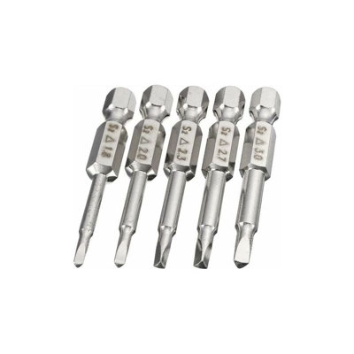 5Pcs Hex Shank Triangular Head Electric Screwdriver Bits Set 50Mm Magnetic Screwdriver Bits, 1.8 ...