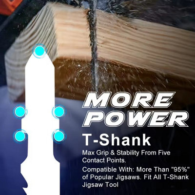 5pcs Jigsaw Blade Set, High Carbon Steel, Fast Wood Cutting