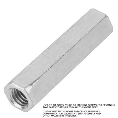 5pcs M8X50 Long Rod Nut Hex Hexagonal Sleeve Nut Standoff Threaded ...