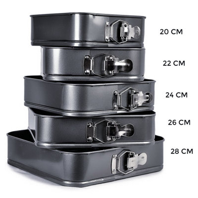 5PCS NON STICK BAKING CAKE MOULD TINS SQUARE SPRING FOAM BAKE TRAYS 5 ...