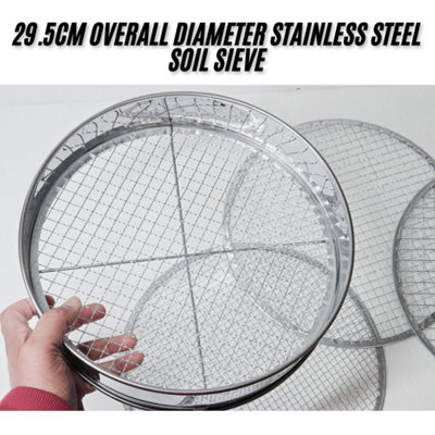 5Pcs Stainless Steel Soil Sieve Set Garden Compost Sifter with 5 Mesh ...