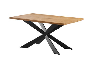 5PCs Zarah Duke Dining Table Set w/ a Oak Dining Table & 4 Light Brown ...