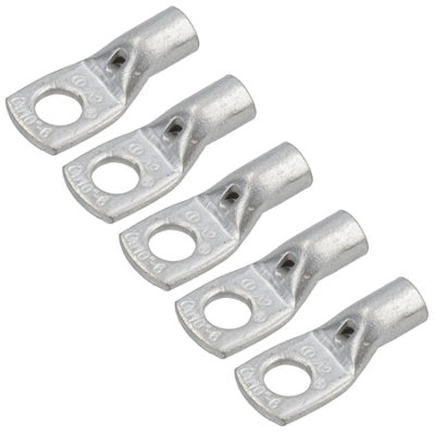 5pk Battery Cable Lugs Ring Terminal Crimps 10mm² 6.4mm Hole Welding ...