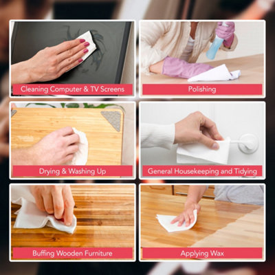 5pk Lint Free Cleaning ClothsLint Free Cloth for Polishing Buffing Oiling Wood Cleaning Screens