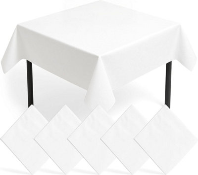5pk White Paper Table Covers 90x90cm Disposable Tablecloths for Parties ...